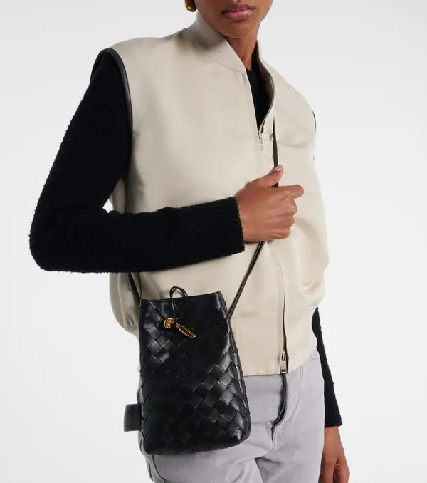 Bottega Veneta Andiamo Intrecciato Leather Phone Pouch