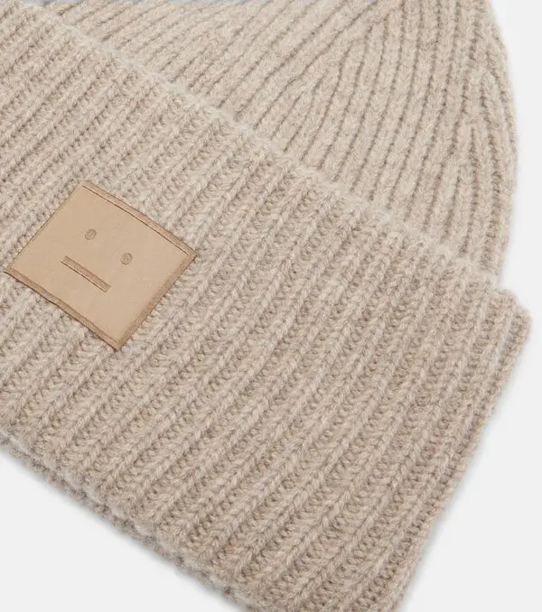 Acne Studios Face Wool-blend Beanie - Beige