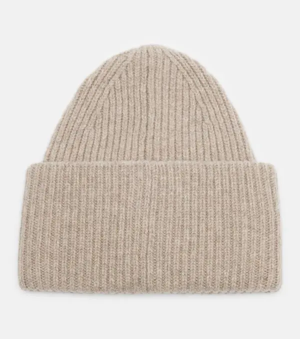 Acne Studios Face Wool-blend Beanie - Beige