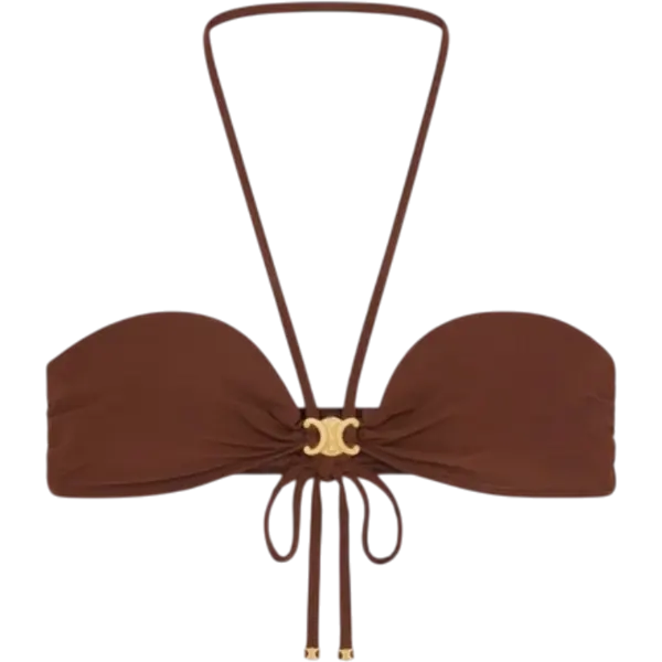 Celine Triomphe Balconette Top In Matte Jersey