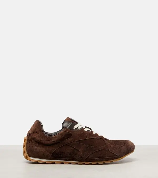 Bottega Veneta Orbit Flash Suede Sneakers - Brown
