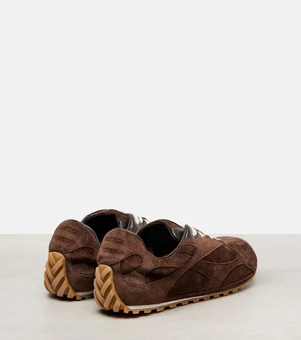 Bottega Veneta Orbit Flash Suede Sneakers - Brown