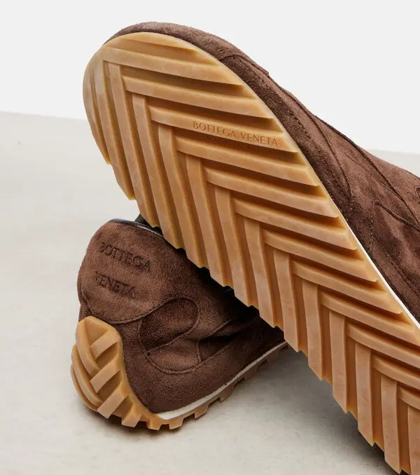 Bottega Veneta Orbit Flash Suede Sneakers - Brown