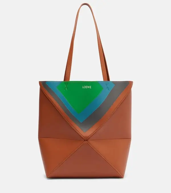 Loewe X Albers Puzzle Fold Medium Leather Tote Bag