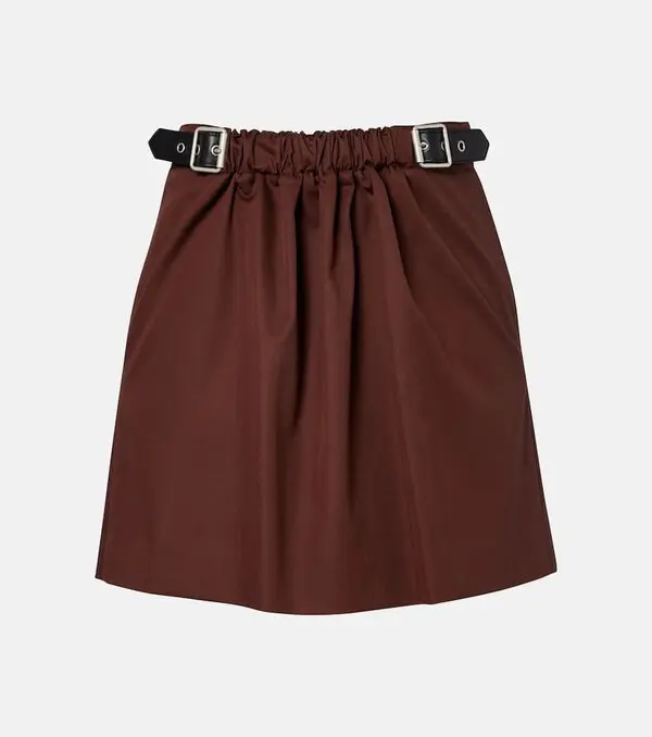 Loewe Belted Cotton And Silk Twill Miniskirt