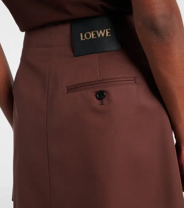 Loewe Belted Cotton And Silk Twill Miniskirt