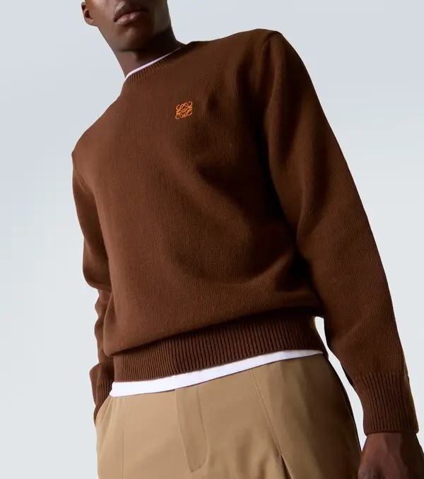Loewe Anagram Wool Sweater - Brown