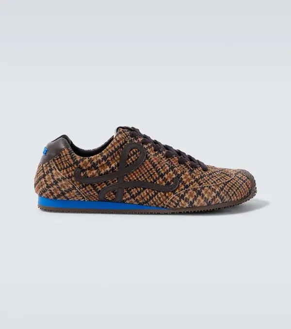 Loewe Ballet Runner 2.0 Checked Suede Sneakers - Brown