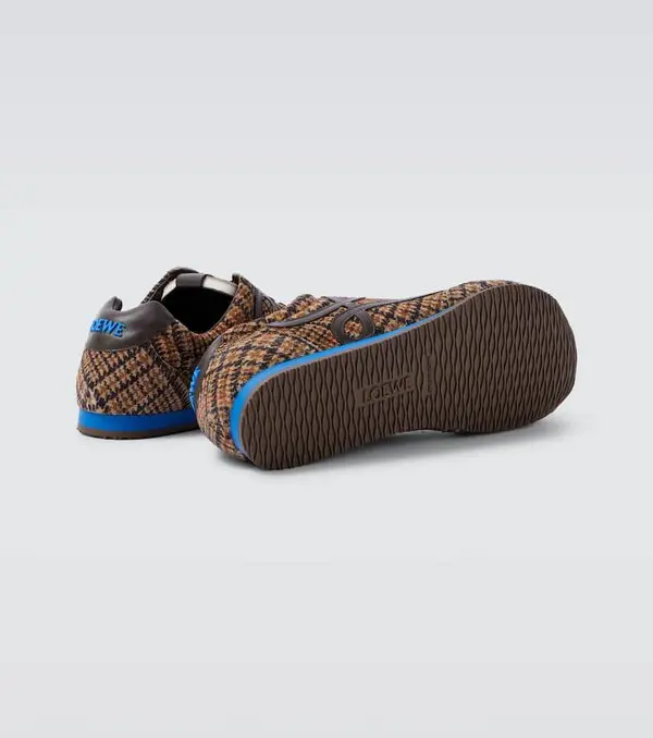 Loewe Ballet Runner 2.0 Checked Suede Sneakers - Brown