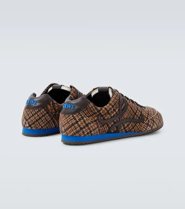 Loewe Ballet Runner 2.0 Checked Suede Sneakers - Brown