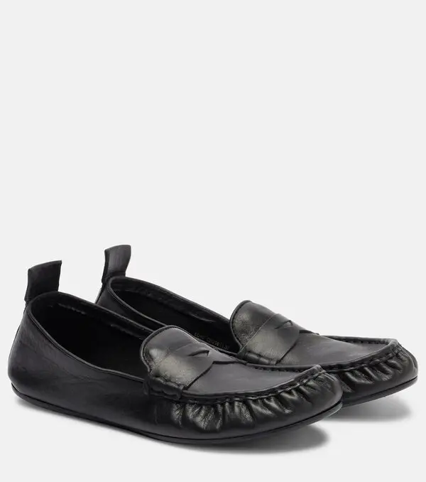 Acne Studios Leather Penny Loafers - Black