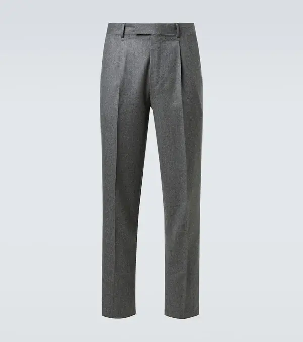 Zegna Wool Flannel Straight Pants