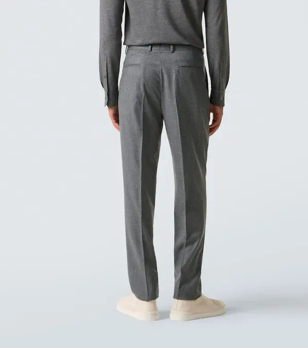 Zegna Wool Flannel Straight Pants