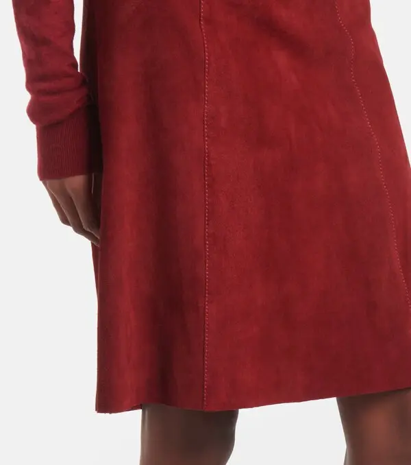 JOSEPH Suede Midi Skirt