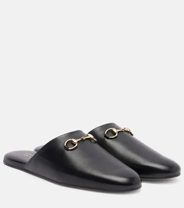 Gucci Horsebit Leather Mules