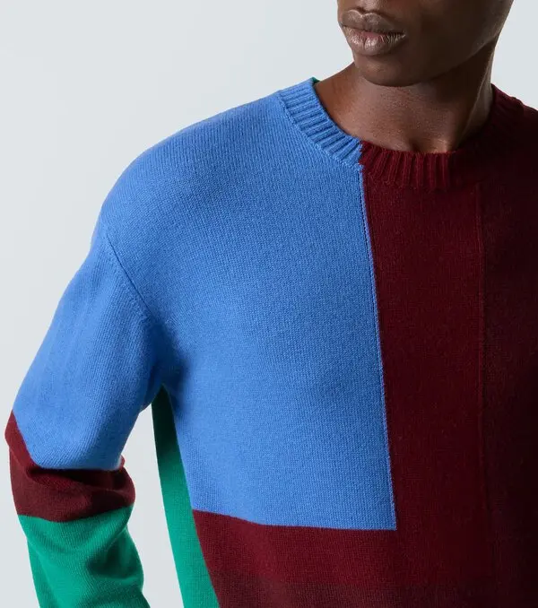 Loewe Albers Colorblocked Intarsia Wool Sweater