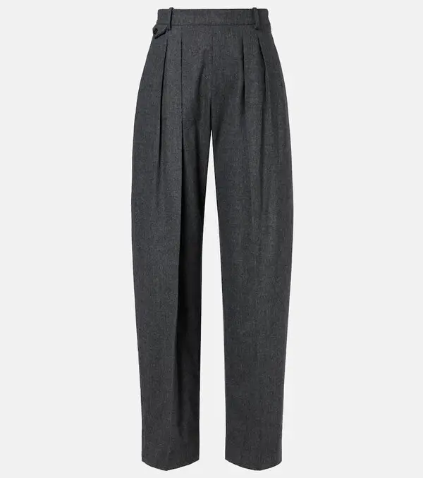 Khaite Dugan High-rise Tapered Wool Pants