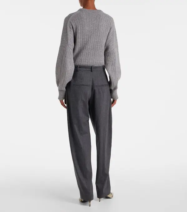 Khaite Dugan High-rise Tapered Wool Pants