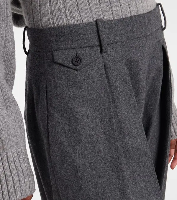 Khaite Dugan High-rise Tapered Wool Pants