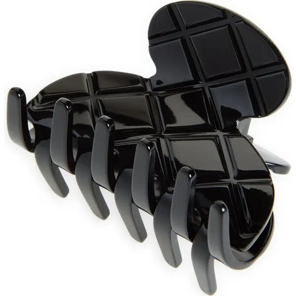 France Luxe Quilted Small Claw Clip - Black