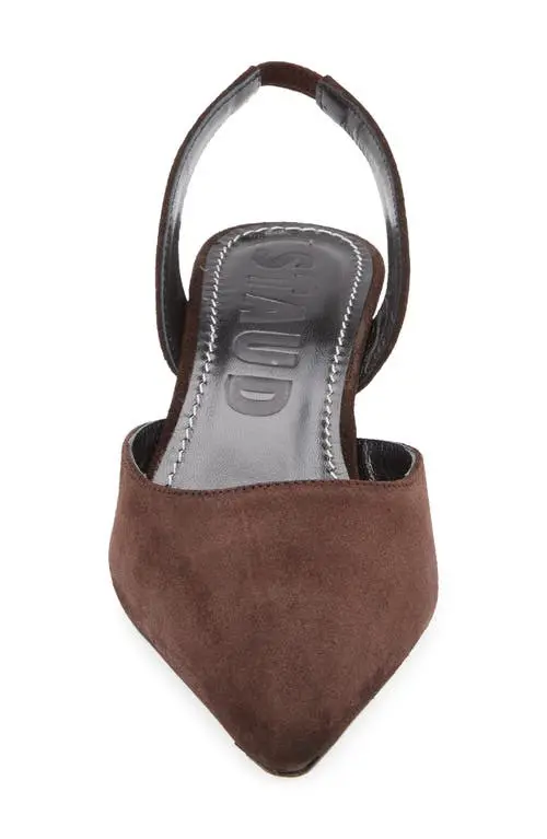 Staud Sebastian Slingback Kitten Heel Pumps - Espresso