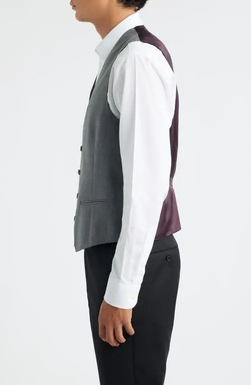 JACK VICTOR Owen Five-button Stretch Wool Vest - Grey
