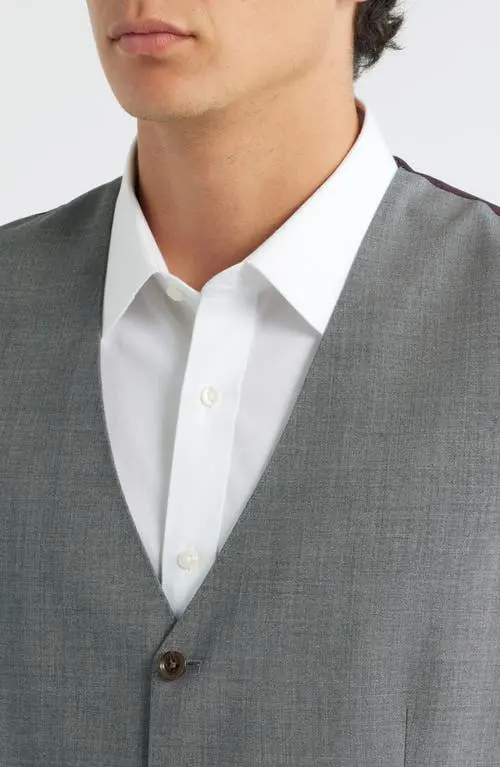 JACK VICTOR Owen Five-button Stretch Wool Vest - Grey