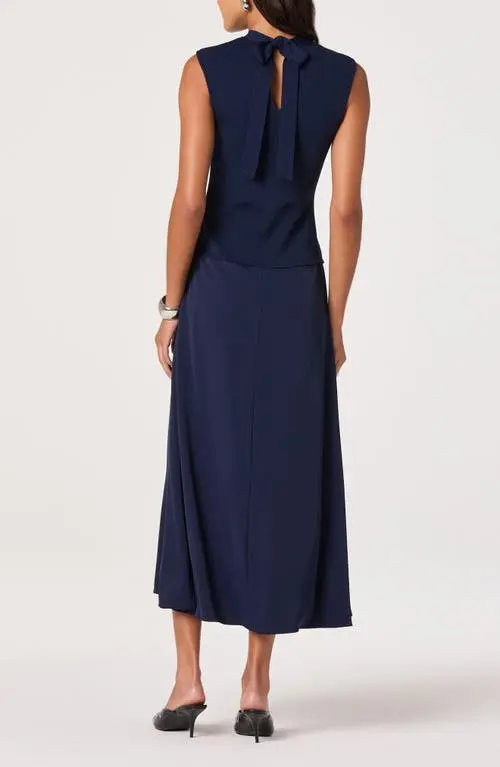 Astr The Label Mixed Media Dress - Navy