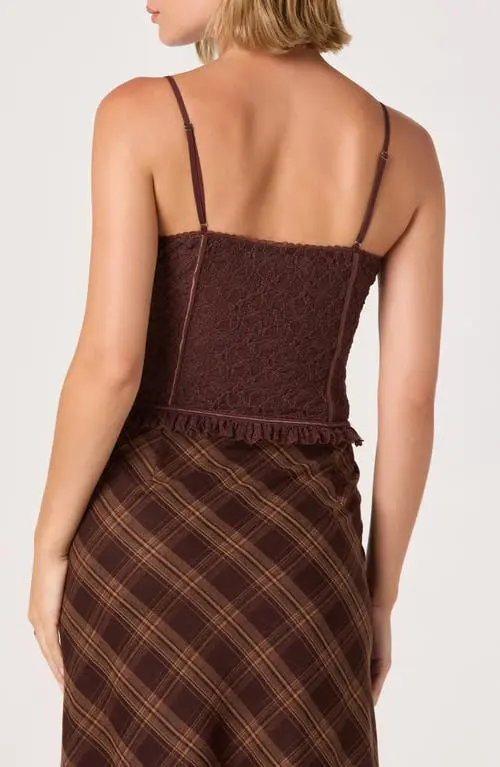 Astr The Label Lace Bustier Crop Camisole - Brown