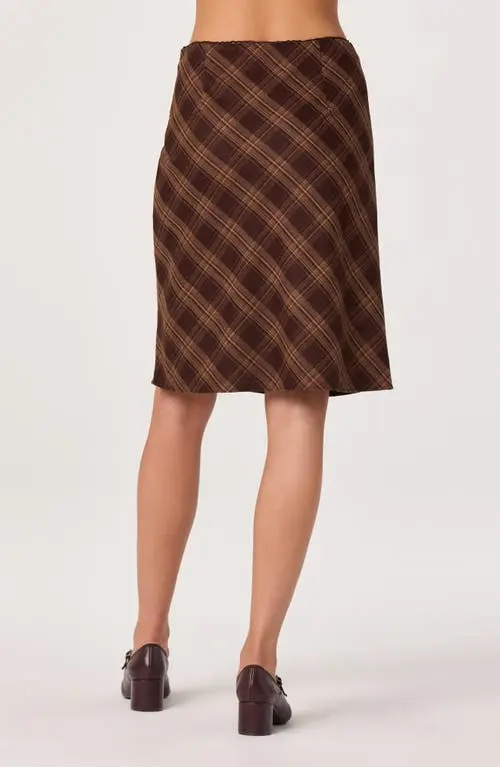 Astr The Label Plaid Slip Skirt - Brown Plaid