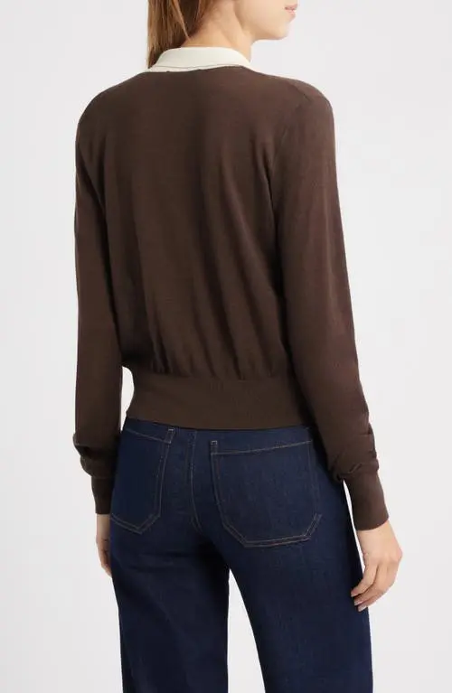 FRAME Cashmere & Silk Blend Polo Sweater