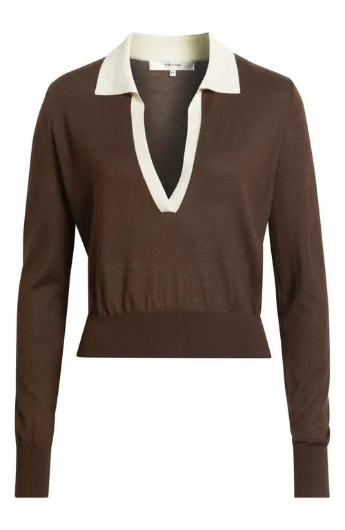 FRAME Cashmere & Silk Blend Polo Sweater