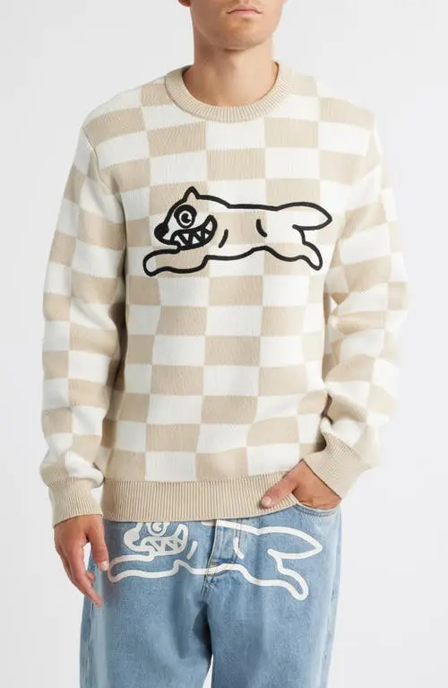 ICECREAM Check Logo Sweater - Antique White