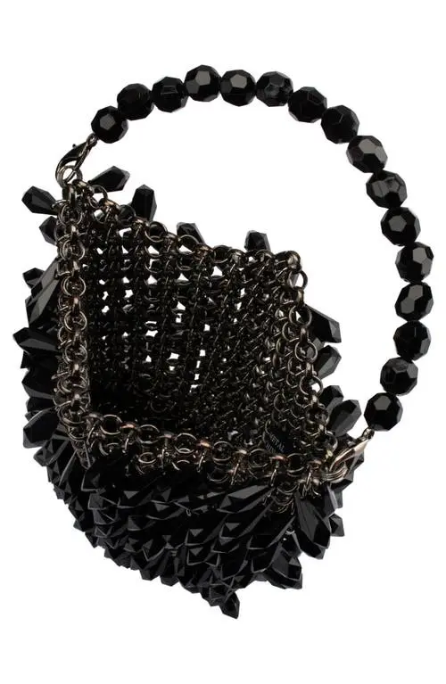 OLGA BERG Florence Chainmail Convertible Shoulder Bag - Black