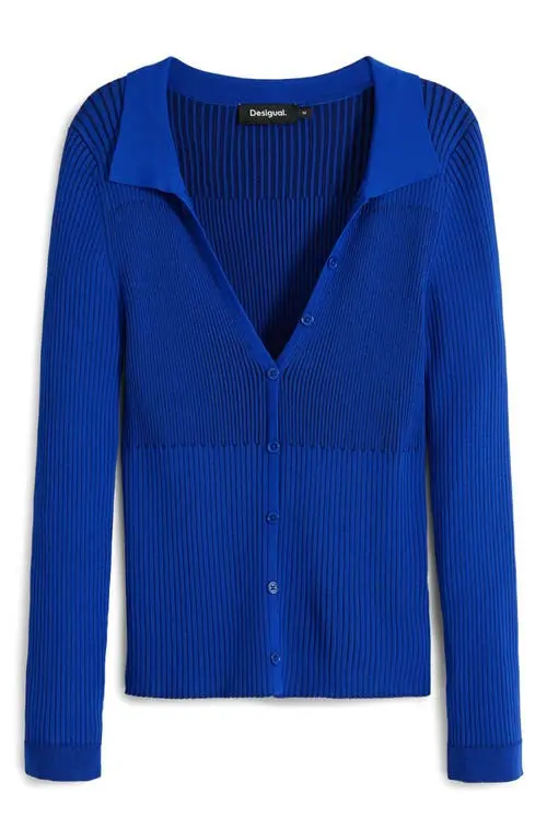 Desigual Ribbed V-neck Cardigan