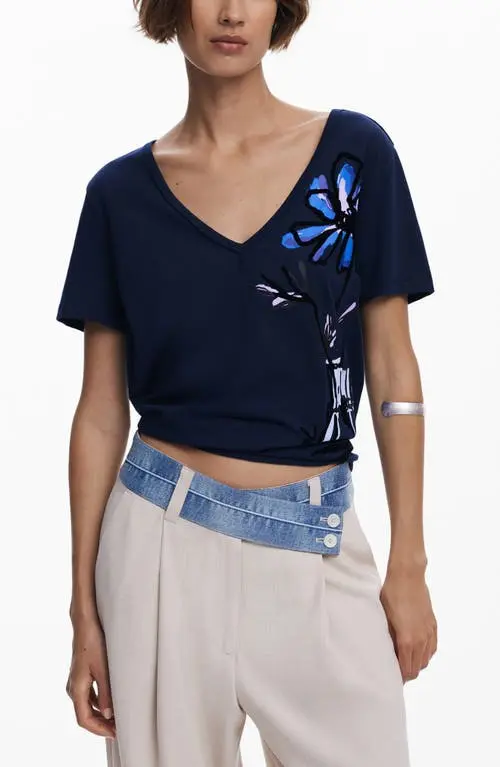 Desigual Floral Graphic Cotton T-shirt