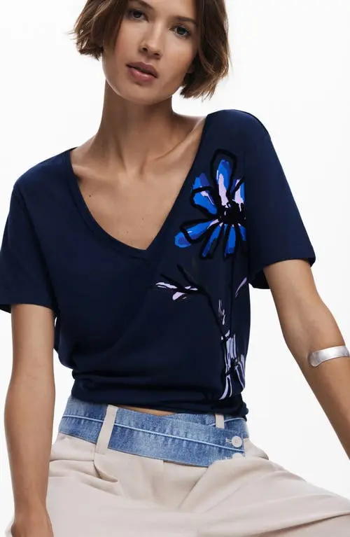 Desigual Floral Graphic Cotton T-shirt