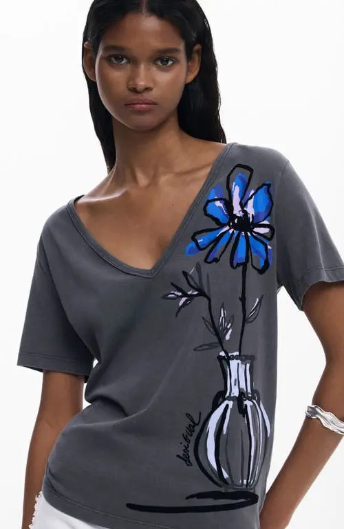 Desigual Floral Graphic Cotton T-shirt