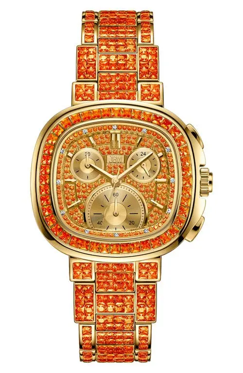 JBW Reserve Coast Chronograph Watch - Gold /orange