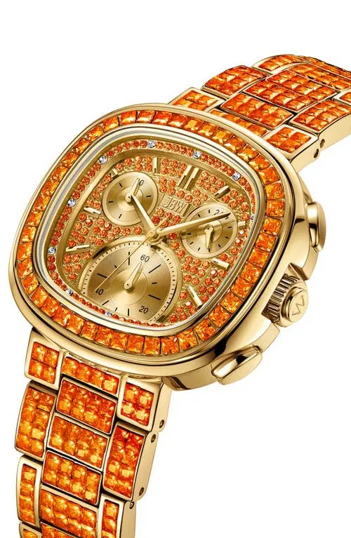 JBW Reserve Coast Chronograph Watch - Gold /orange