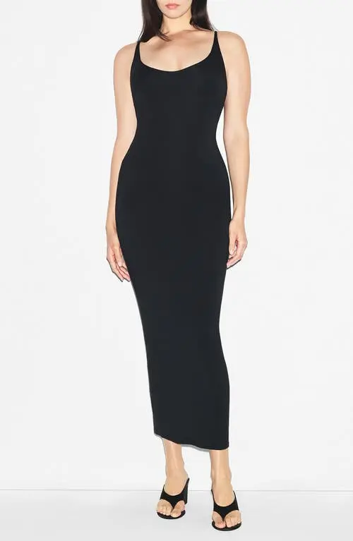SKIMS Smooth Lounge Skimpy Scoop Neck Maxi Dress - Obsidian