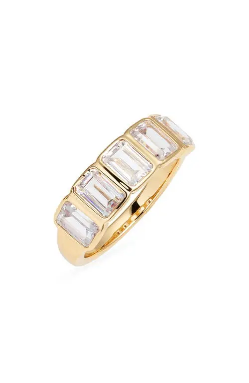 Nordstrom Cubic Zirconia Bezel Set Ring - Clear- Gold