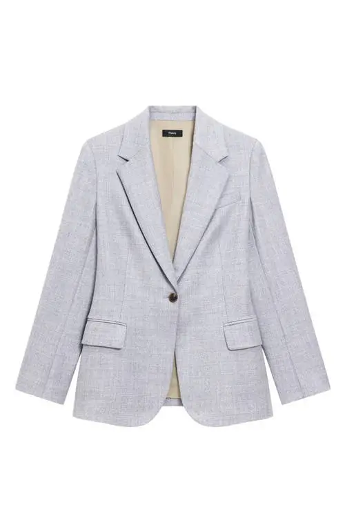 Theory Lynnia Sleek Virgin Wool Blazer - New Light Heather