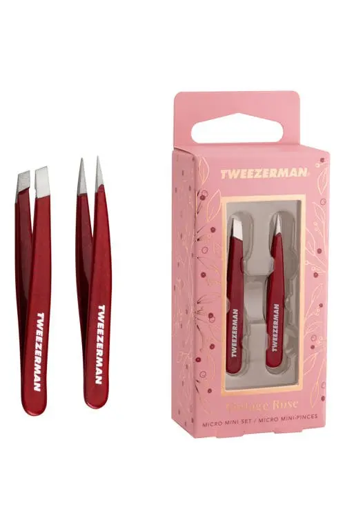 TWEEZERMAN Micro Mini Tweezer Set - Vintage Rose