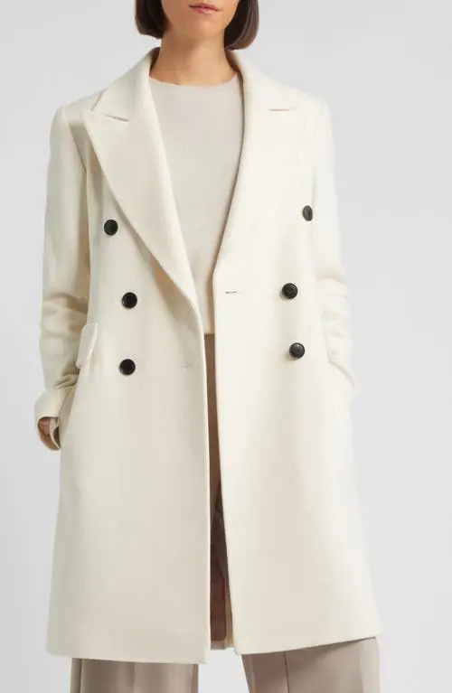 Fleurette Bianca Double Breasted Wool Coat