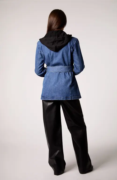 BLUE REVIVAL Gracie Trench Coat With Removable Hoodie