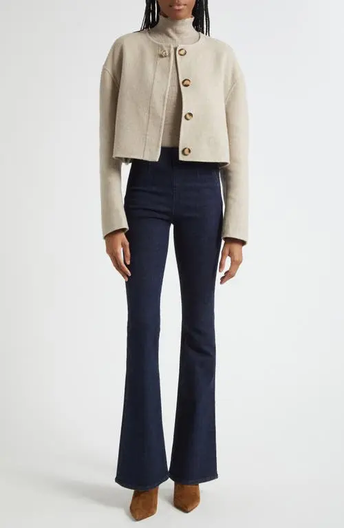 Veronica Beard Philips Crop Wool-blend Jacket - Oatmeal Melange