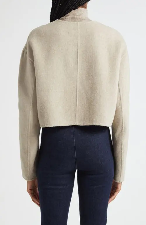 Veronica Beard Philips Crop Wool-blend Jacket - Oatmeal Melange