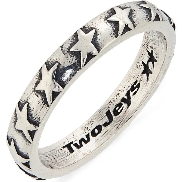 TWOJEYS Star Studded Band Ring - Silver