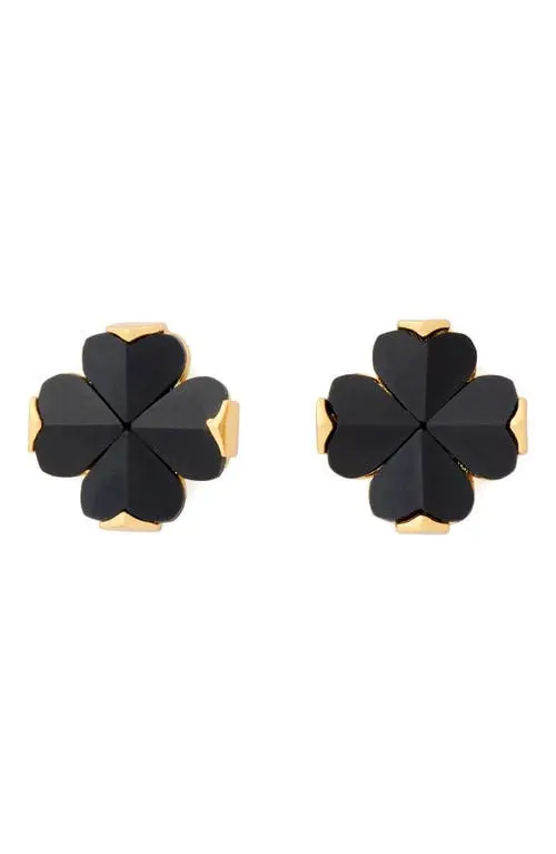 Kate Spade New York Spade Flower Stud Earrings - Black